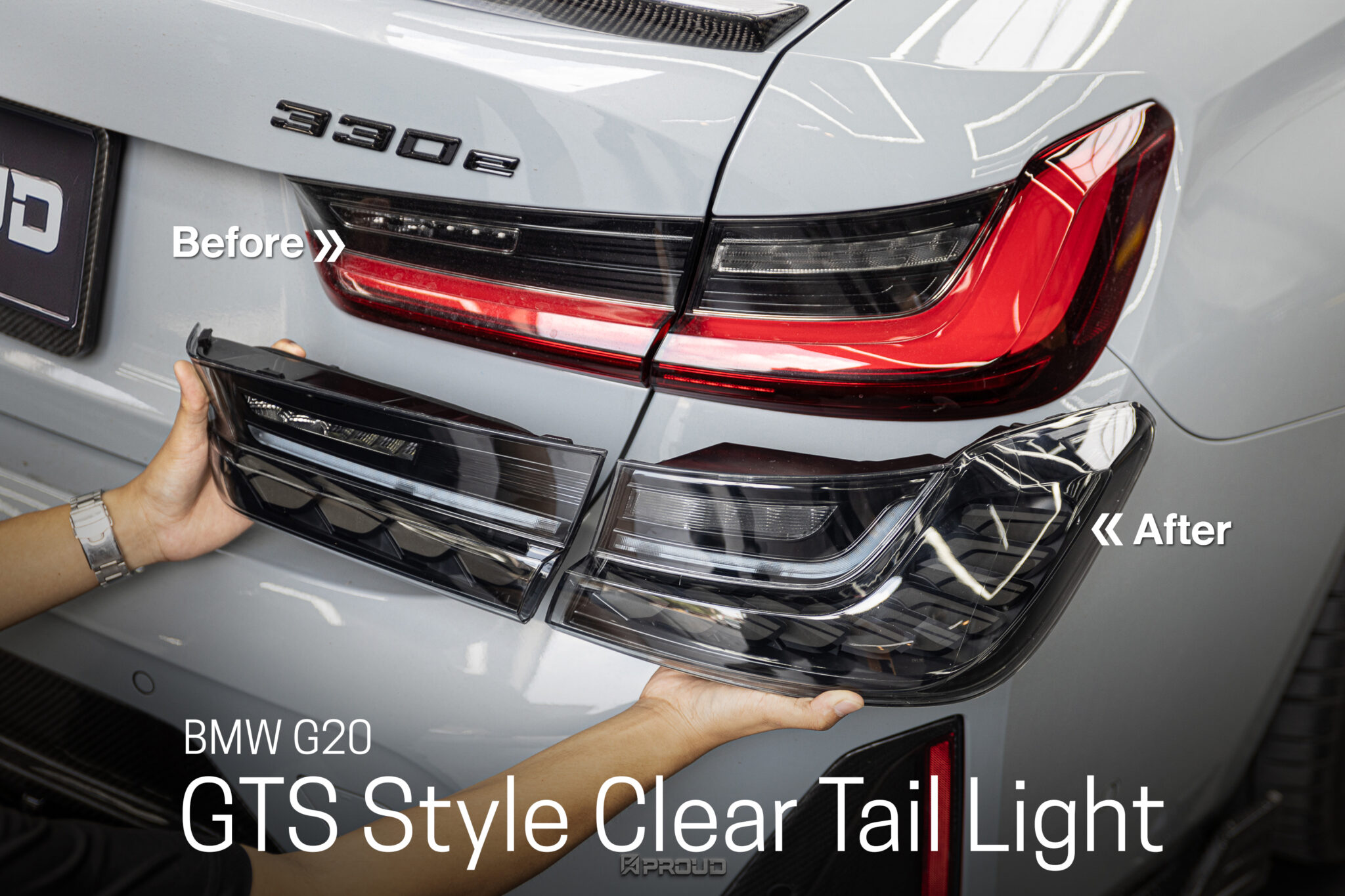 ไฟท้ายแต่ง GTS Style Clear Tail Light สำหรับ BMW G20 LCI • Proud Auto Parts
